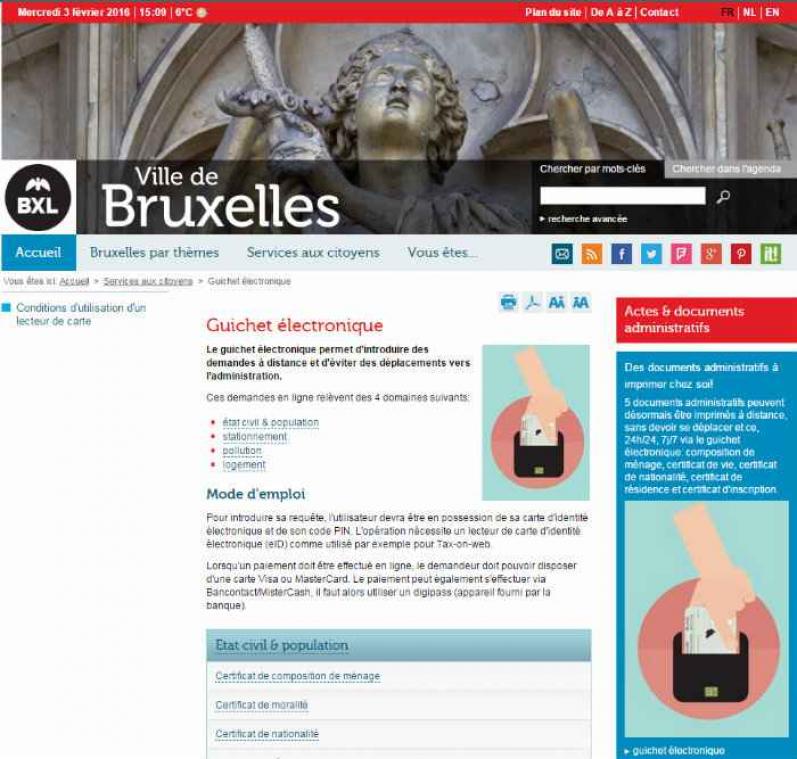 Un e-guichet à la Ville de Bruxelles pour imprimer à distance ses documents administratifs ...