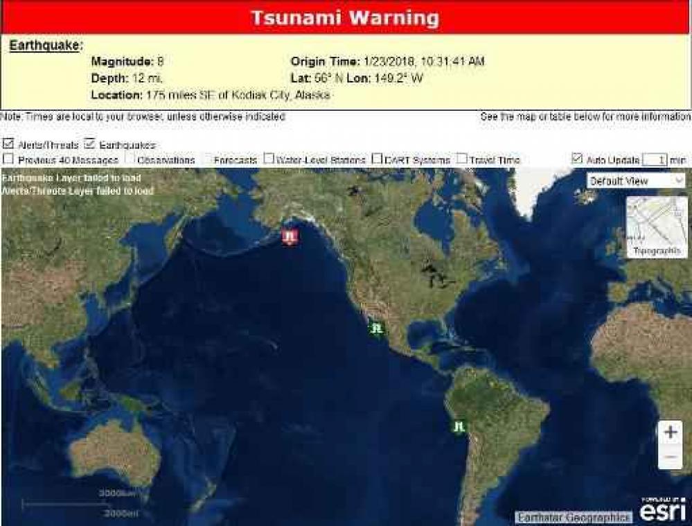 Alertes au tsunami levées en Alaska et sur la côte Ouest du Canada ...